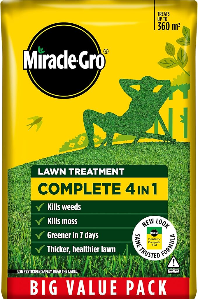 Miracle-Gro Evergreen Complete 4-in-1 Lawn Food, Weed & Moss Control ...