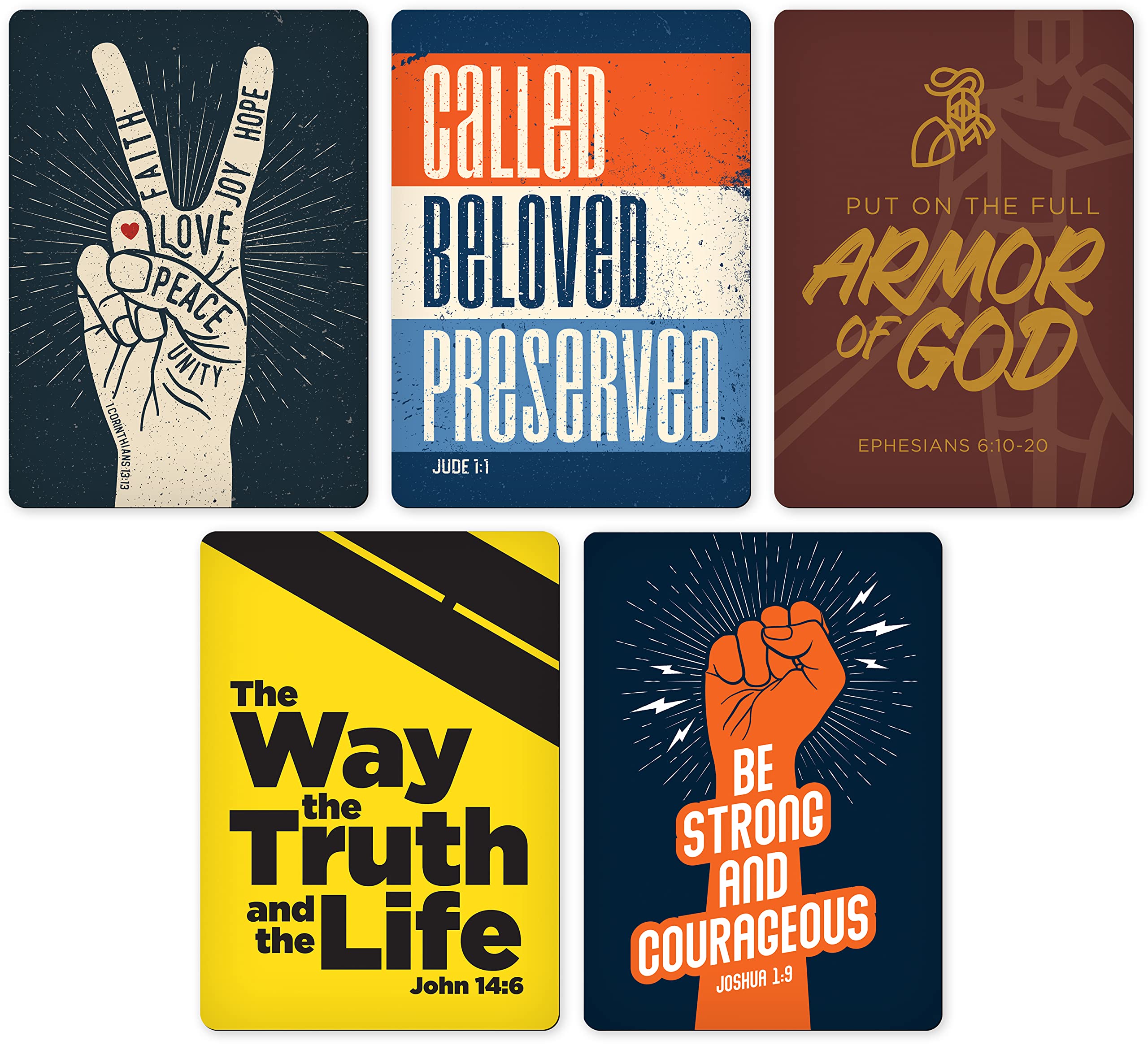 Youth Ministry Scripture Magnets, Bulk Set of 5 Inspirational Christian ...