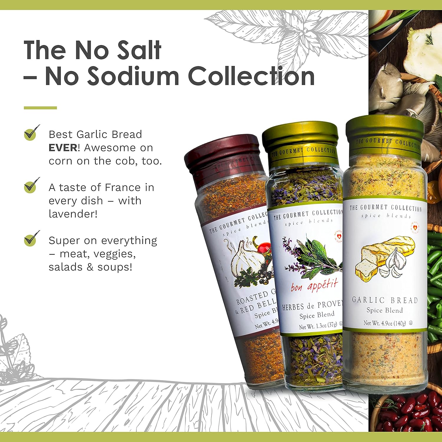 Buy The Gourmet Collection Spices & Seasoning Blends – No Salt No ...
