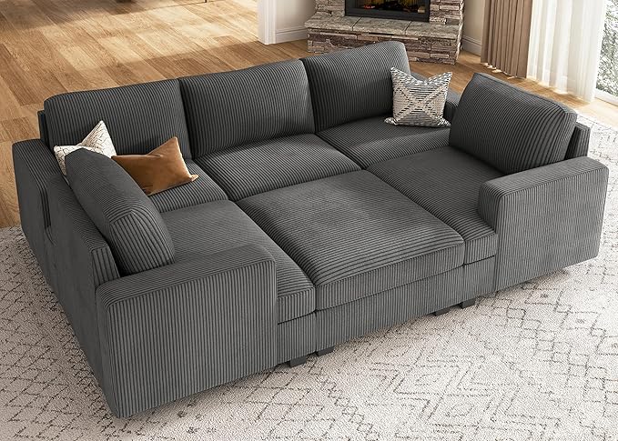 Amazon.com: Nolany Modular Sectional Couch with Storage Ottoman ...