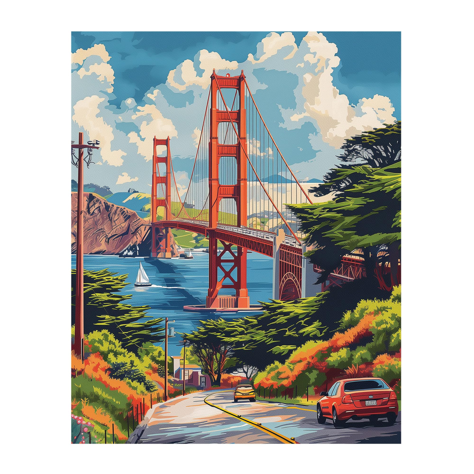 Golden Gate Bridge Paint By Number Golden Gate Bridge Paint By