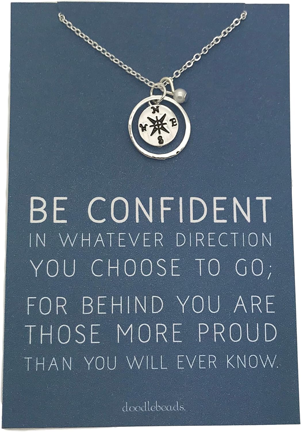 Amazon.com: Doodle Beads Graduation Compass Necklace Silver - carded ...