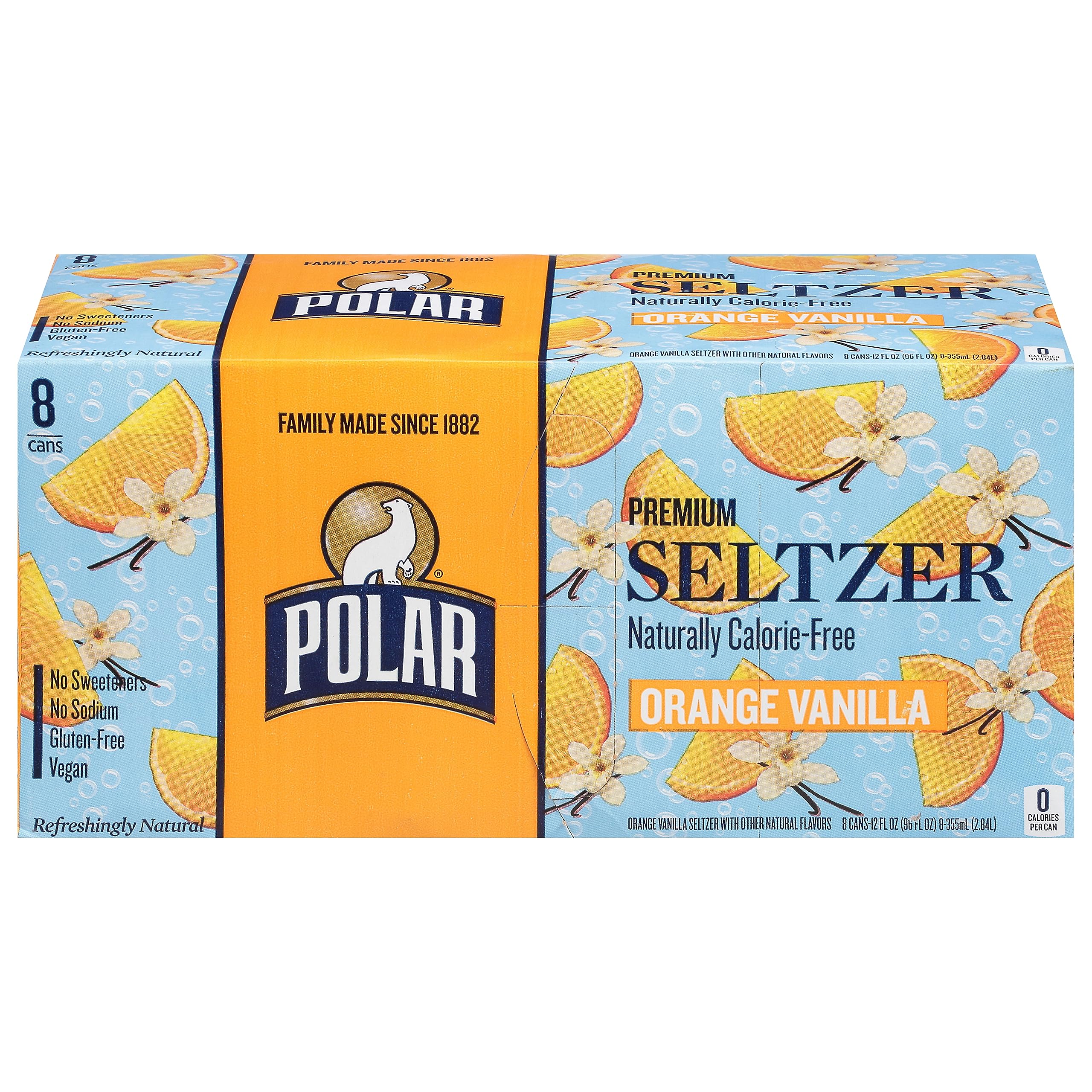 Amazon.com: Polar Seltzer Water Orange Vanilla, 12 fl oz cans, 8pk ...