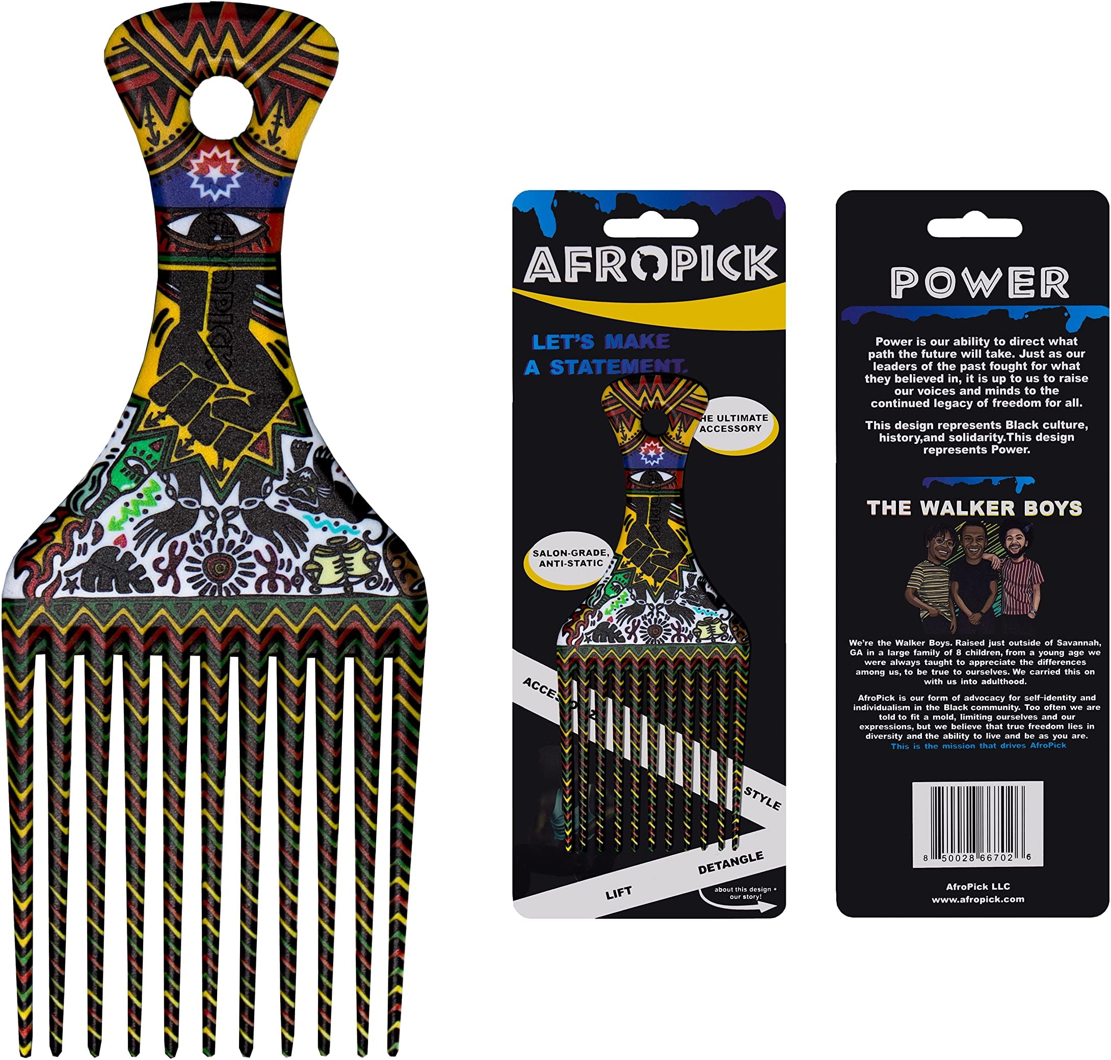 Amazon.com : 2 Pieces Hair Pick Afro Comb Large and Small Double Fist ...