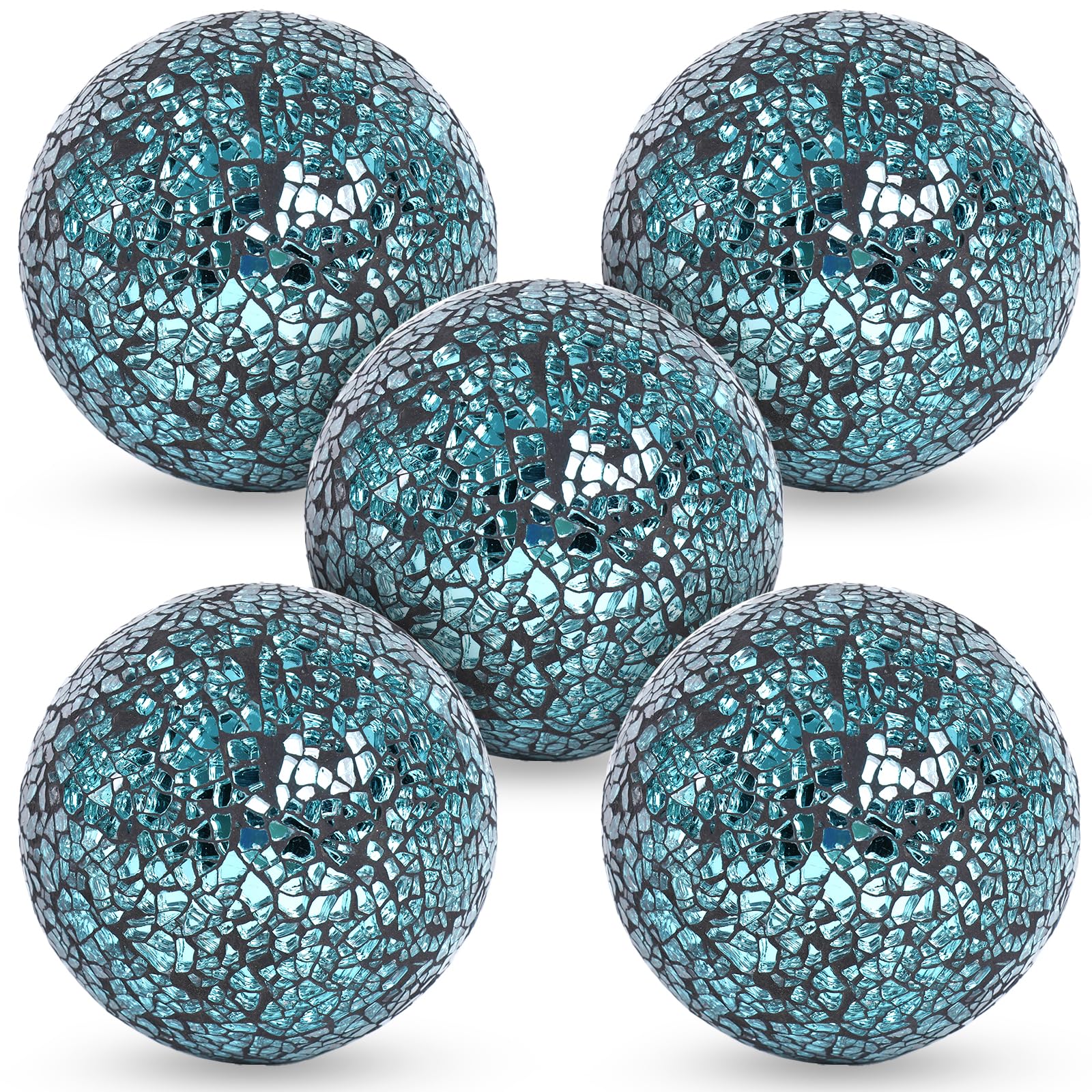 FUTUREPLUSX 5PCS Decorative Glass Orbs, 3.14inch Mosaic Sphere Balls ...