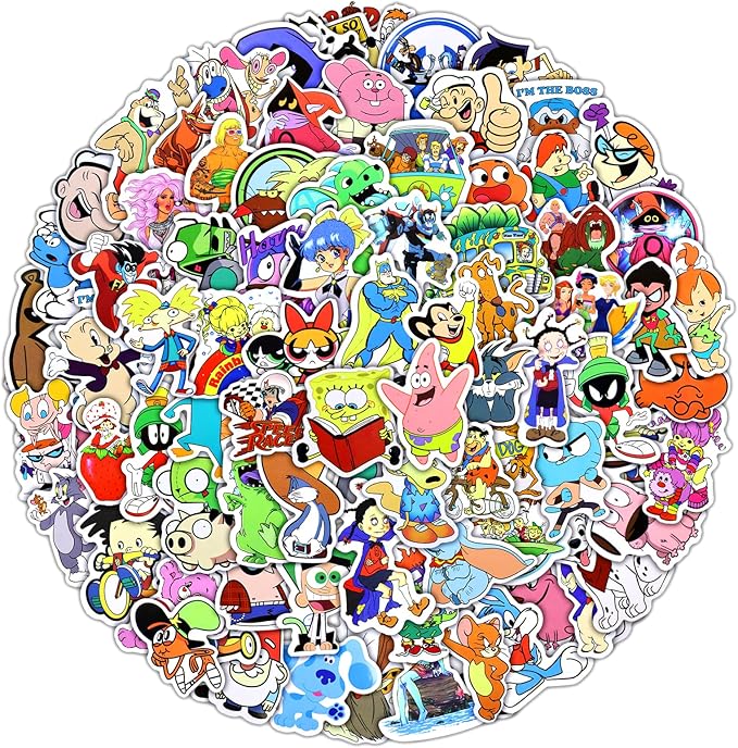 Hierusre 100PCS 90s Cartoon Stickers, 90s Stickers Classic Anime ...