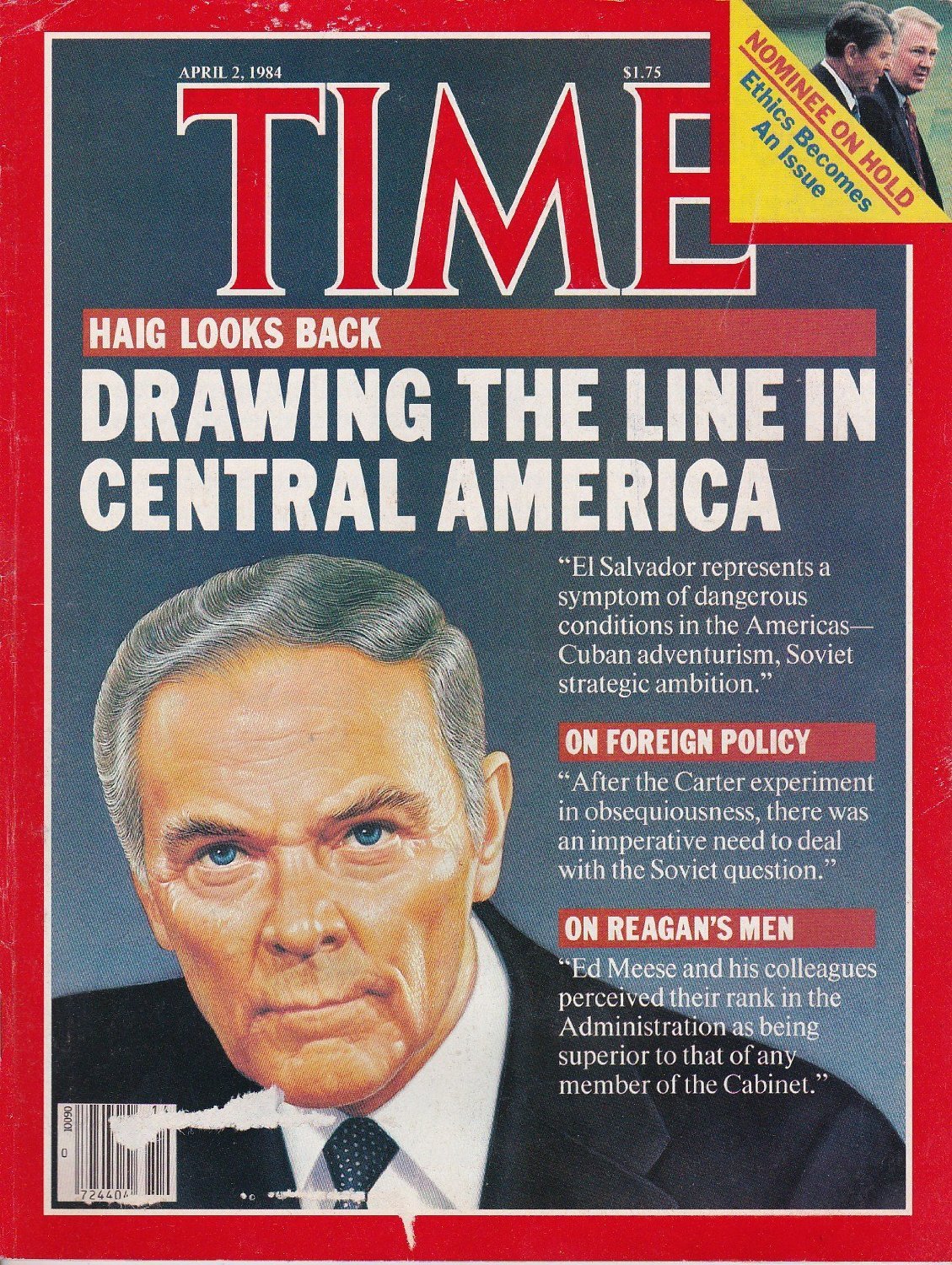 Time Magazine April 2 1984 Haig Looks Back: Drawing the Line in Central ...