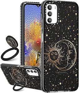 Amazon.com: Toycamp for Samsung Galaxy A03S Phone Case with Ring Holder Cute Sun Moon Stars ...