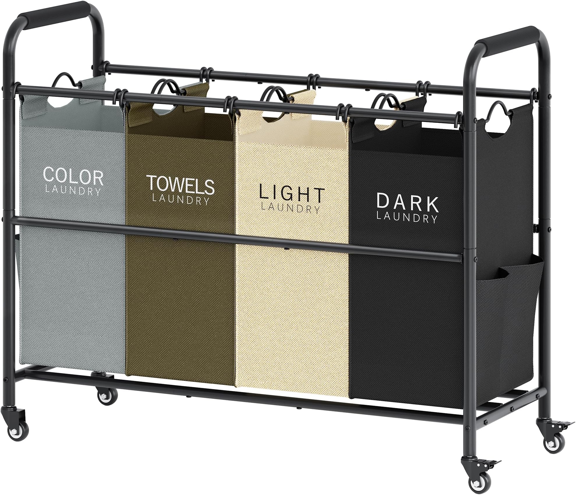 Amazon.com: Laundry Sorter 3 Section, 240L Large Laundry Cart with ...