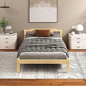 ALFORDSON Bed Frame King Single Wooden Bed Base with Solid Wood Pine ...