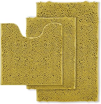 Amazon.com: RUN HELIX Bathroom Rugs Sets 3pcs Extra Soft Chenille Mats ...