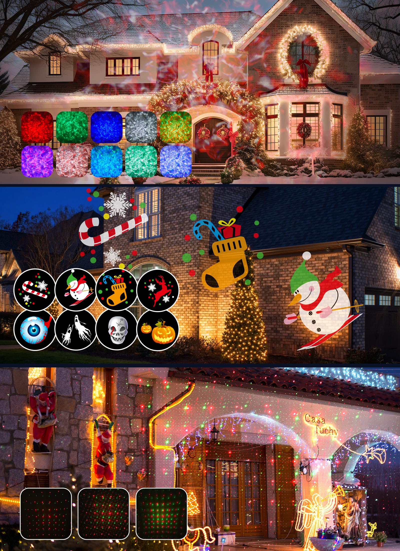 Minetom Outdoor Christmas Halloween Projector Minetom Halloween ...