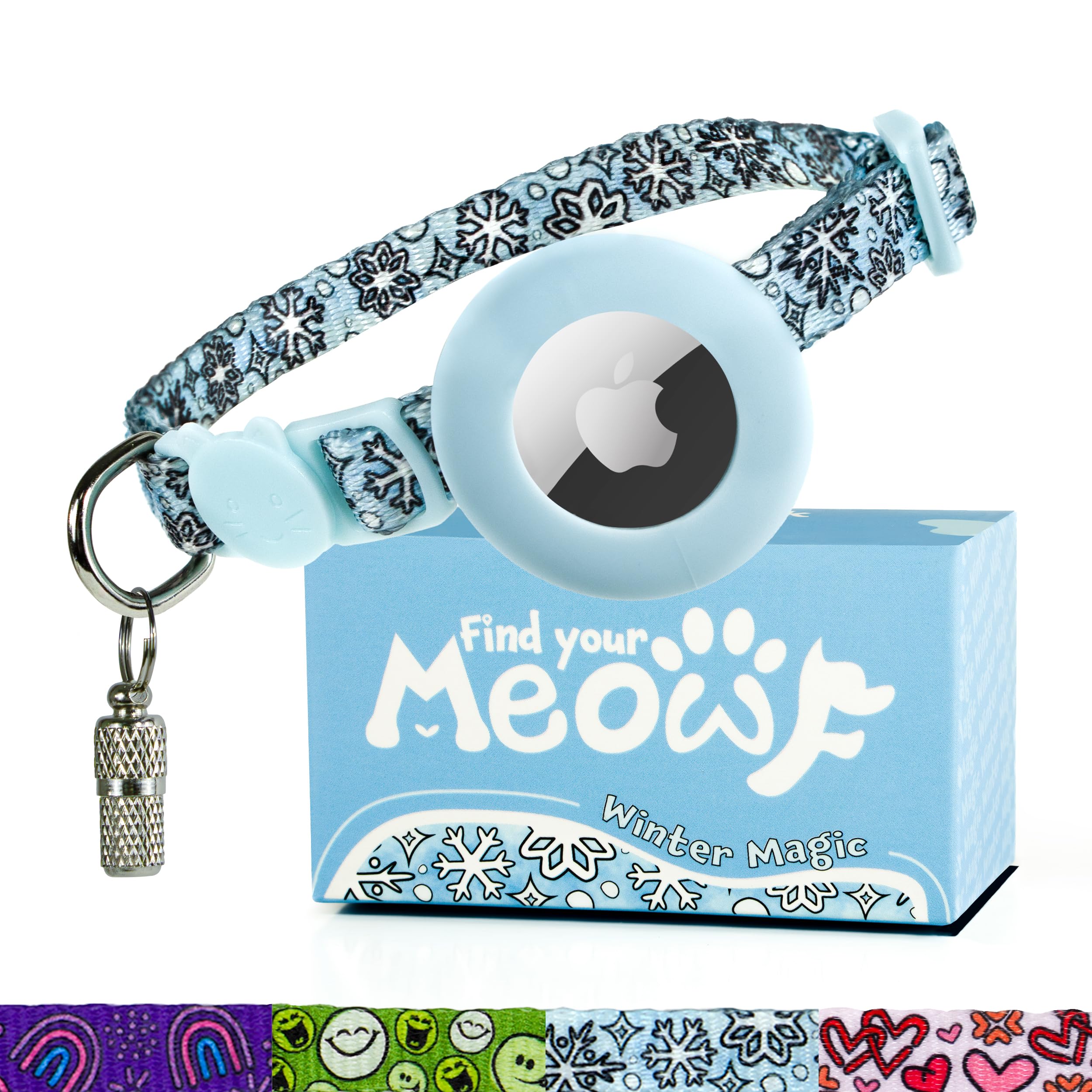 Pet Supplies : Christmas Cat Collar for AirTag, MEOWF Cat Tracker ...