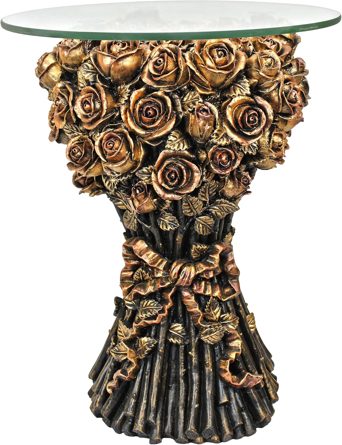 Amazon.com: Design Toscano Roses Glass Topped Sculptural Table : Home ...