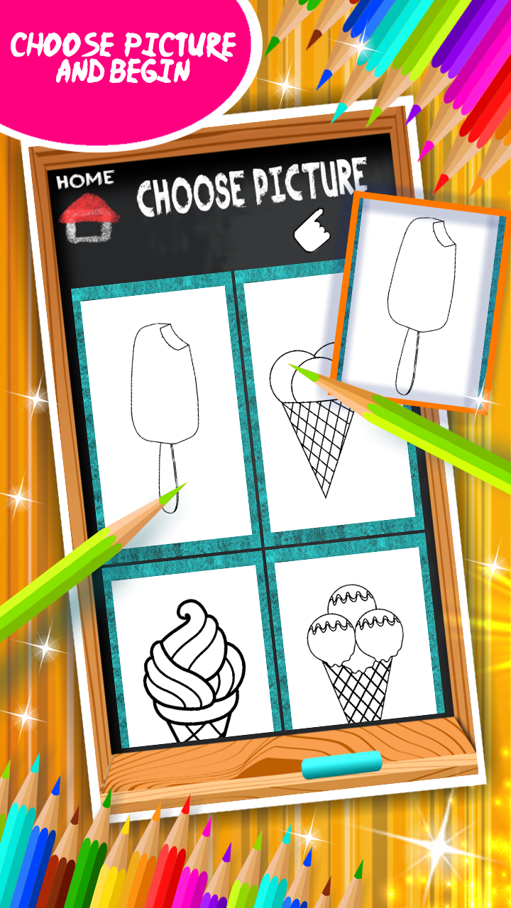 Livre de coloriage crème glacée - Application sur Amazon Appstore