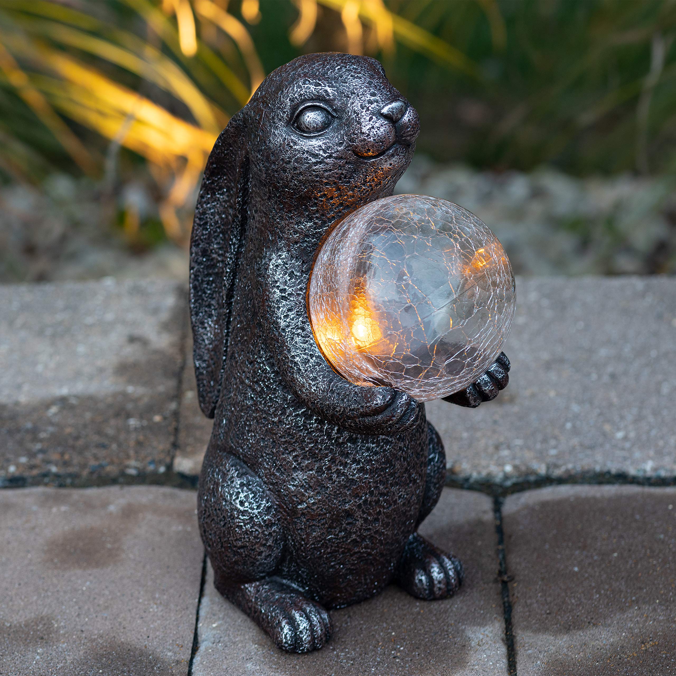 VP Home Mystical Rabbit Solar Powered Outdoor Decor Garden Light with ...