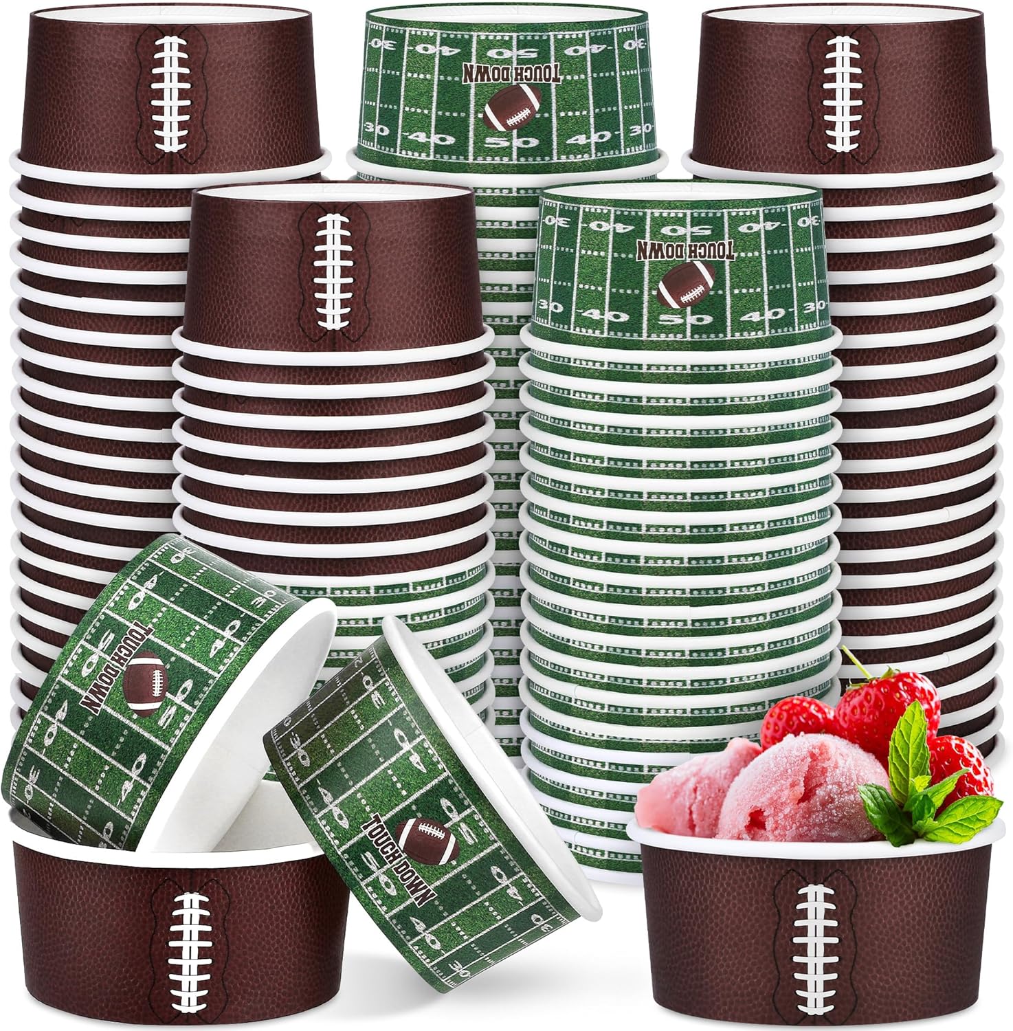 Amazon.com: Kochorie 100 Pieces Football Party Paper Bowls 12 Ounces ...