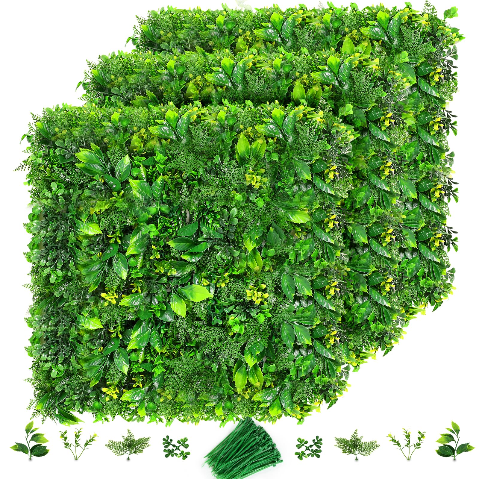 12 Pcs Grass Wall Panels 20'' x 20'' Artificial Boxwood Panels UV ...