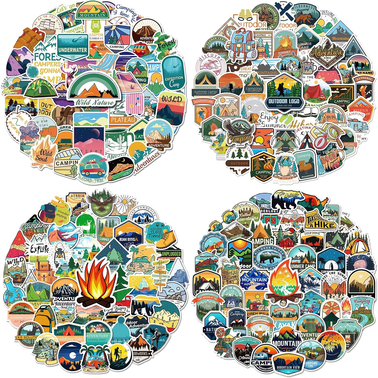 Amazon.com - Whaline 200 Pieces Outdoor Camping Stickers Travel ...