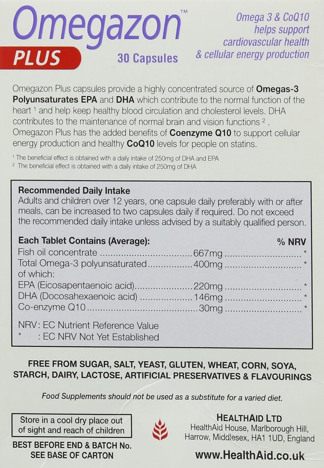 HealthAid Omegazon Plus 30 Capsules – BigaMart