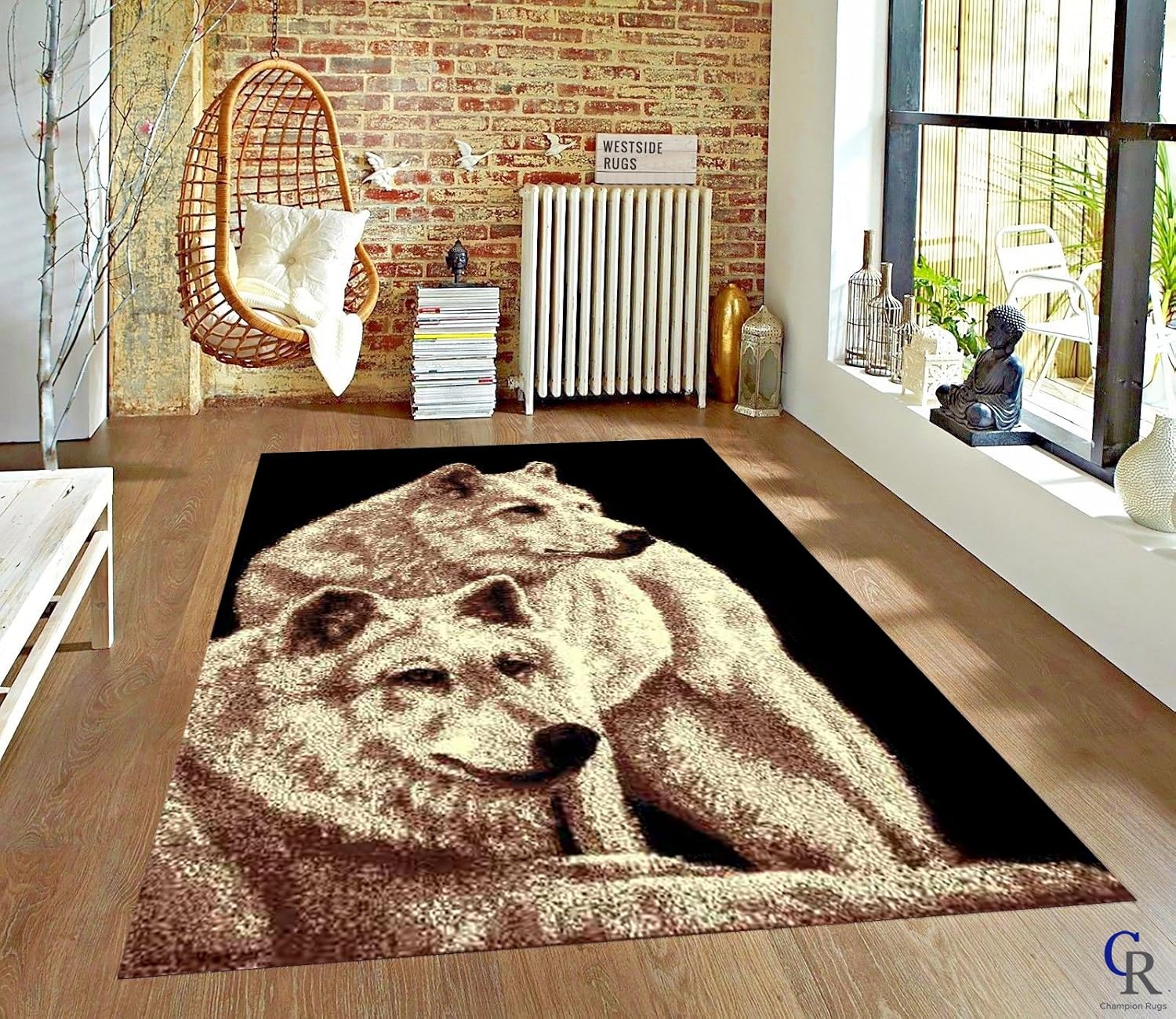 Amazon.com: Wolf Family Area Rug Animals Wolves Carpet (5’ 3” X 7’ 5 ...