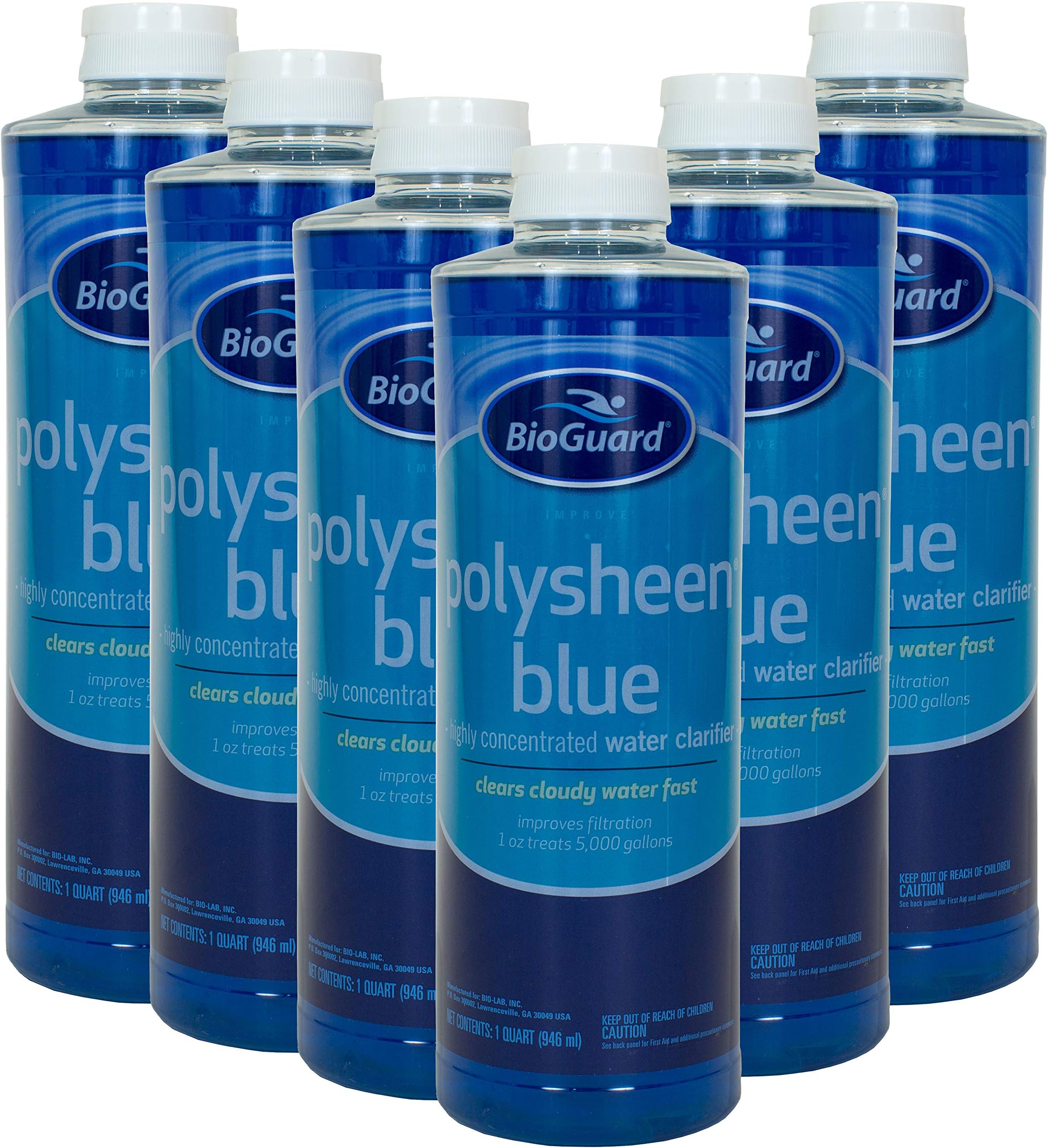 Amazon.com : BioGuard Polysheen Blue Clarifier - 1 Quart, Pack of 6 ...