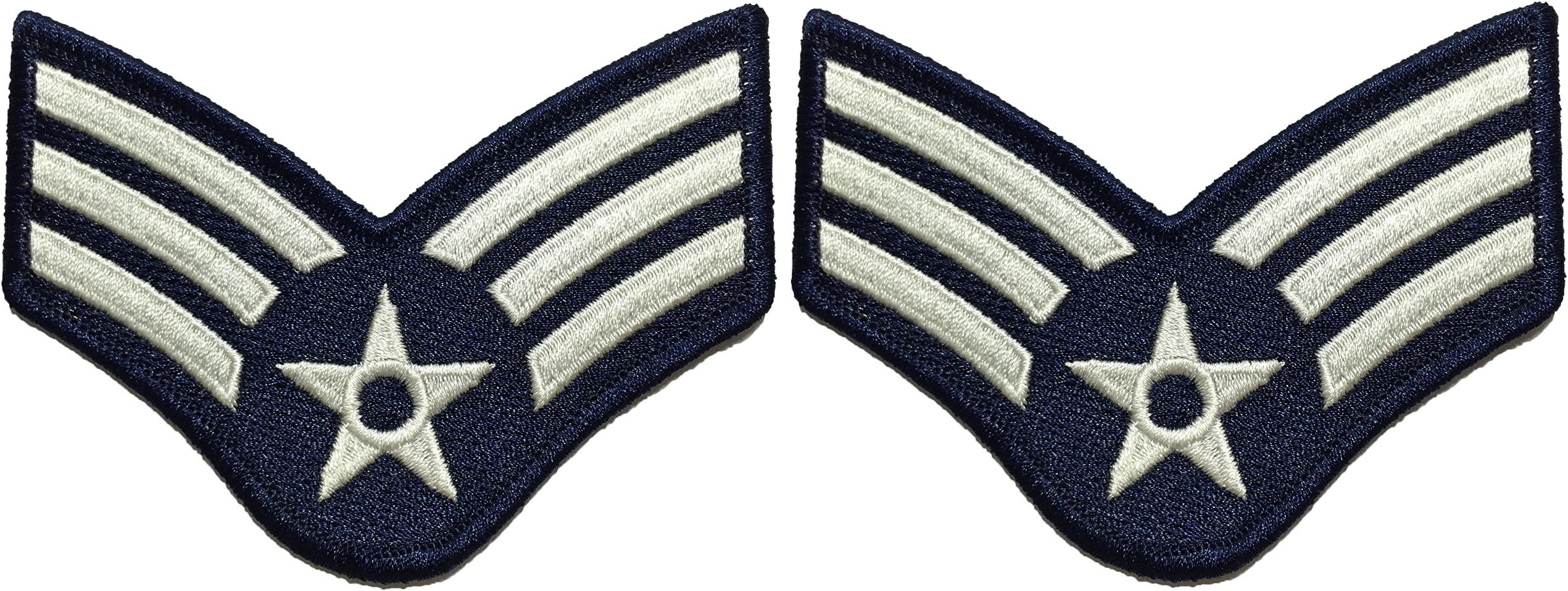 Amazon.com: Set 2 of Senior Airman Blue and Silver Large US Air Force ...
