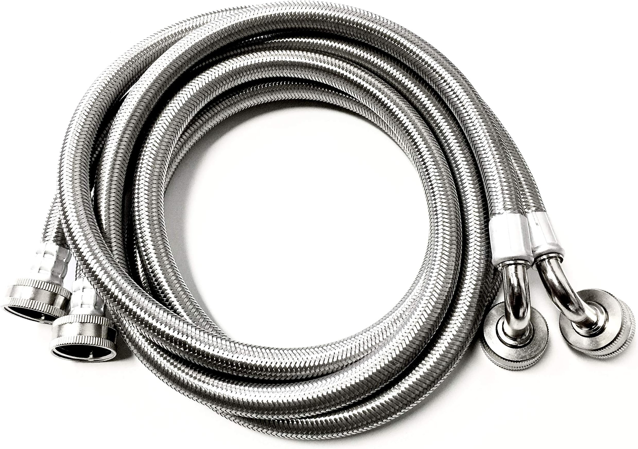 Amazon.com: 2-Pack Premium Stainless Steel Washing Machine Hoses - 5 FT ...