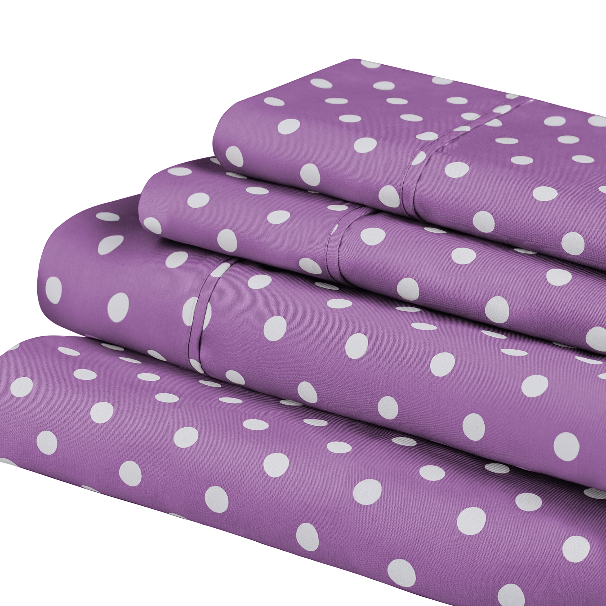Amazon.com: SUPERIOR Polka Dot Sheet Set, Cotton Blend Bedding Sets ...