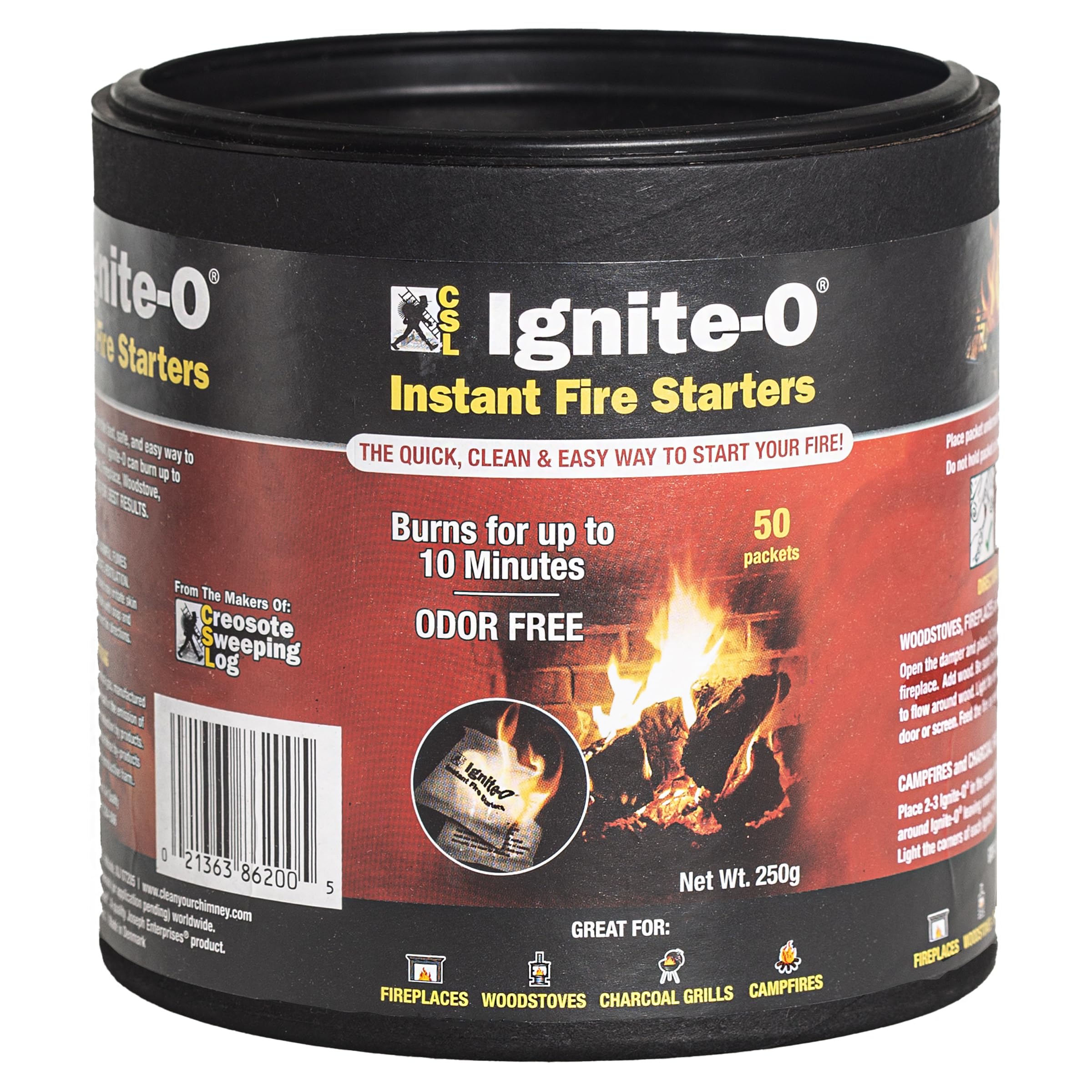 Amazon.com : Ignite-O Instant Fire Starters - 50 Packets of Easy ...