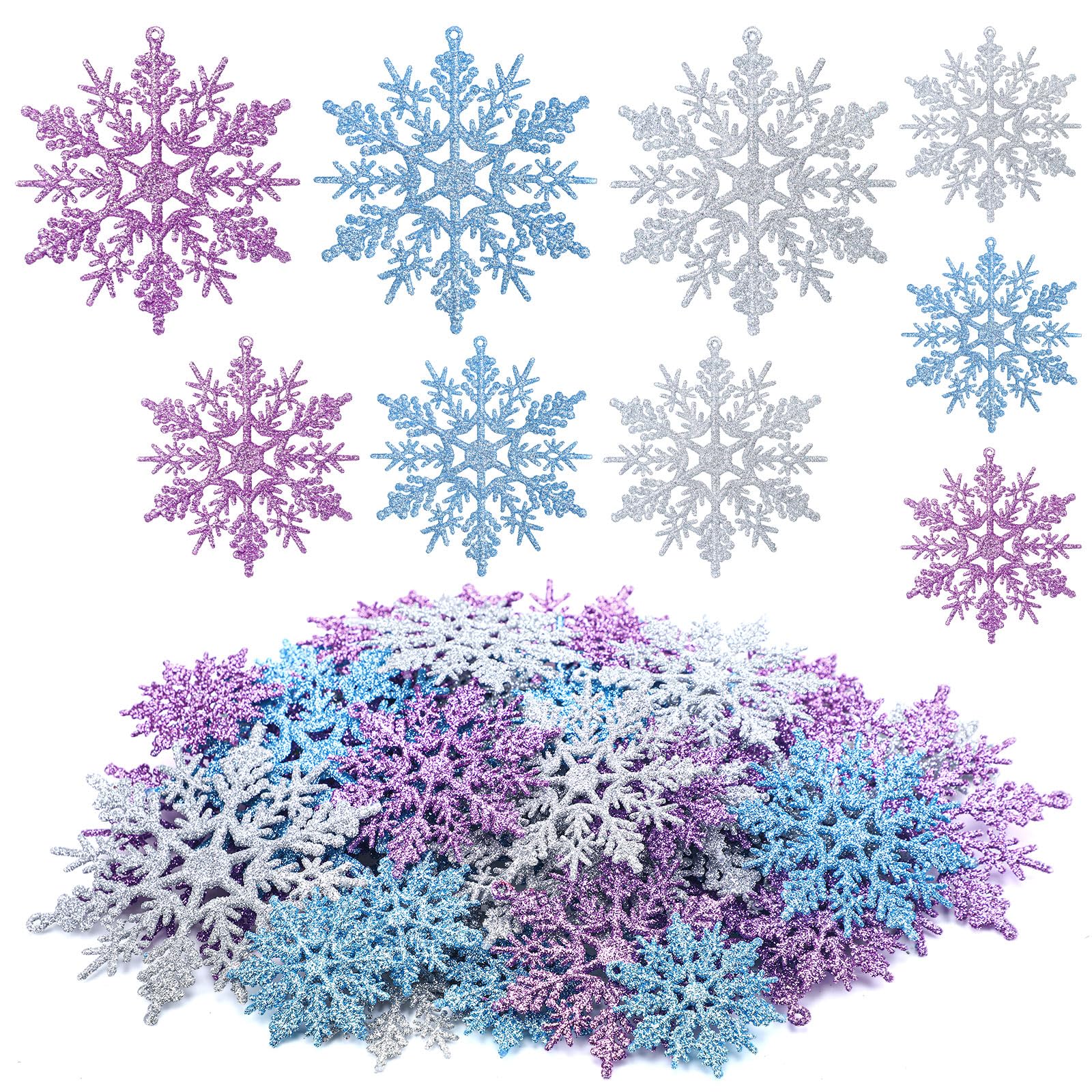 Amazon.com: Sumind 48 Pieces Christmas Snowflake Ornaments 3 Sized 2, 3 ...