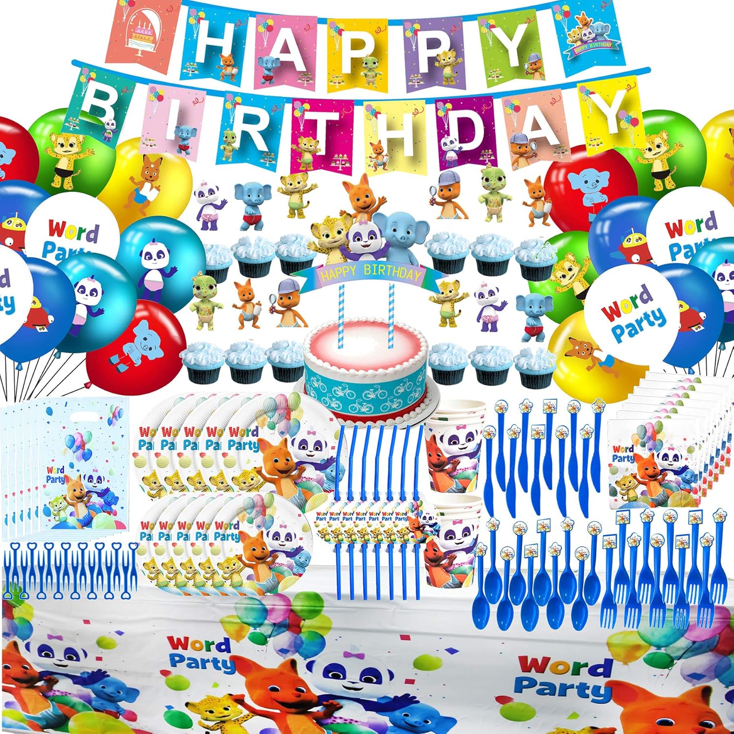 Amazon.com: Word Party Party Supplies, Word Party Birthday Decoration ...