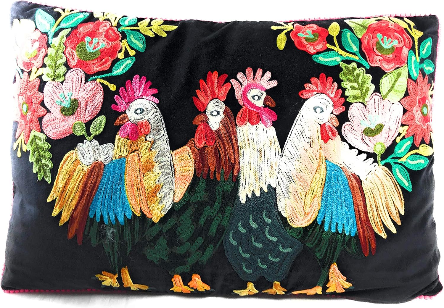 Amazon.com: Karma Living Stunning Rooster Gathering Pillow : Home & Kitchen