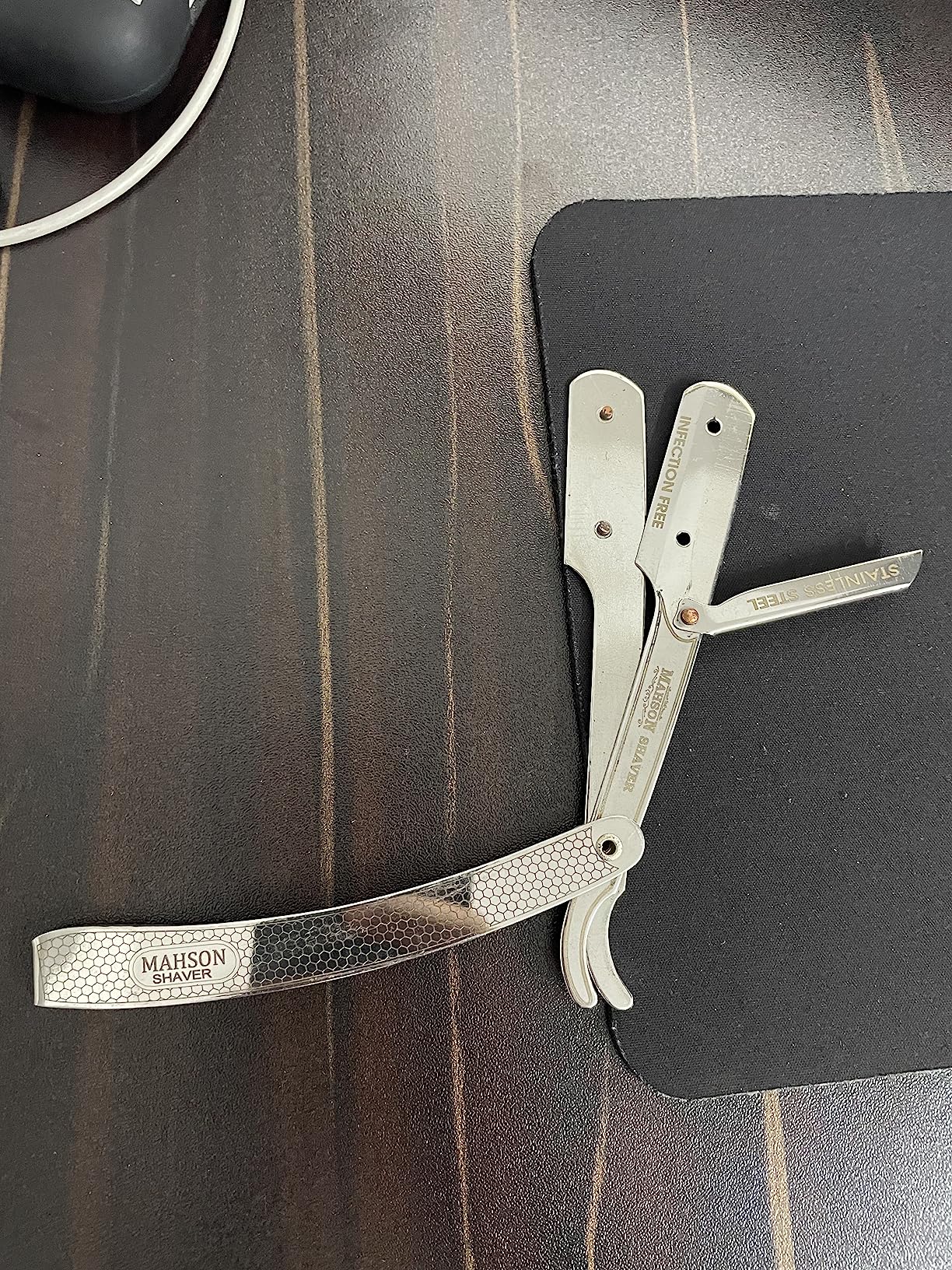 MAHSON Stainless Steel Barber Shaving Razor Folding Ustra for Beard ...