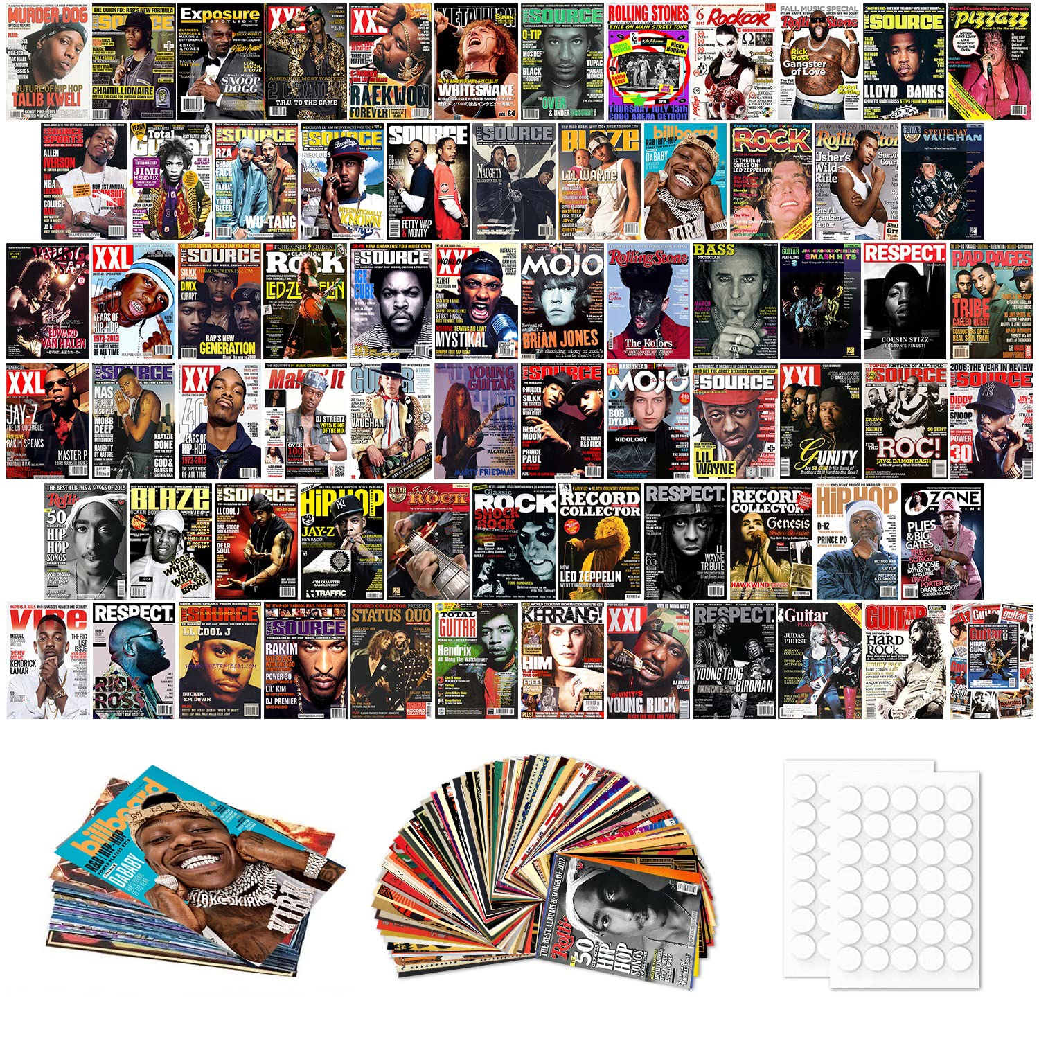 Buy Retro Rap Wall Collage Kit,70Pcs Print Hip Hop,Rock Band Music s ...