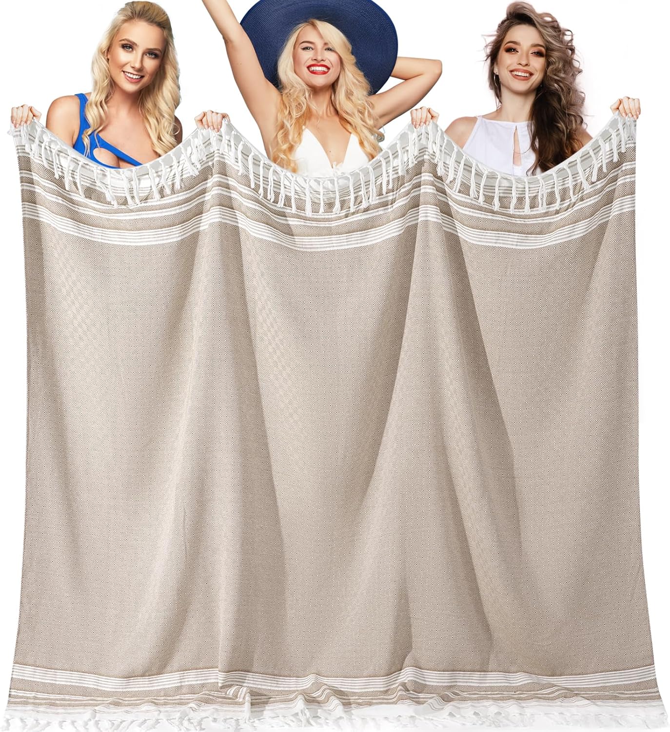 Amazon.com: Genovega Oversized Giant Turkish Beach Towel Blanket Extra Large XXL Lightweight ...