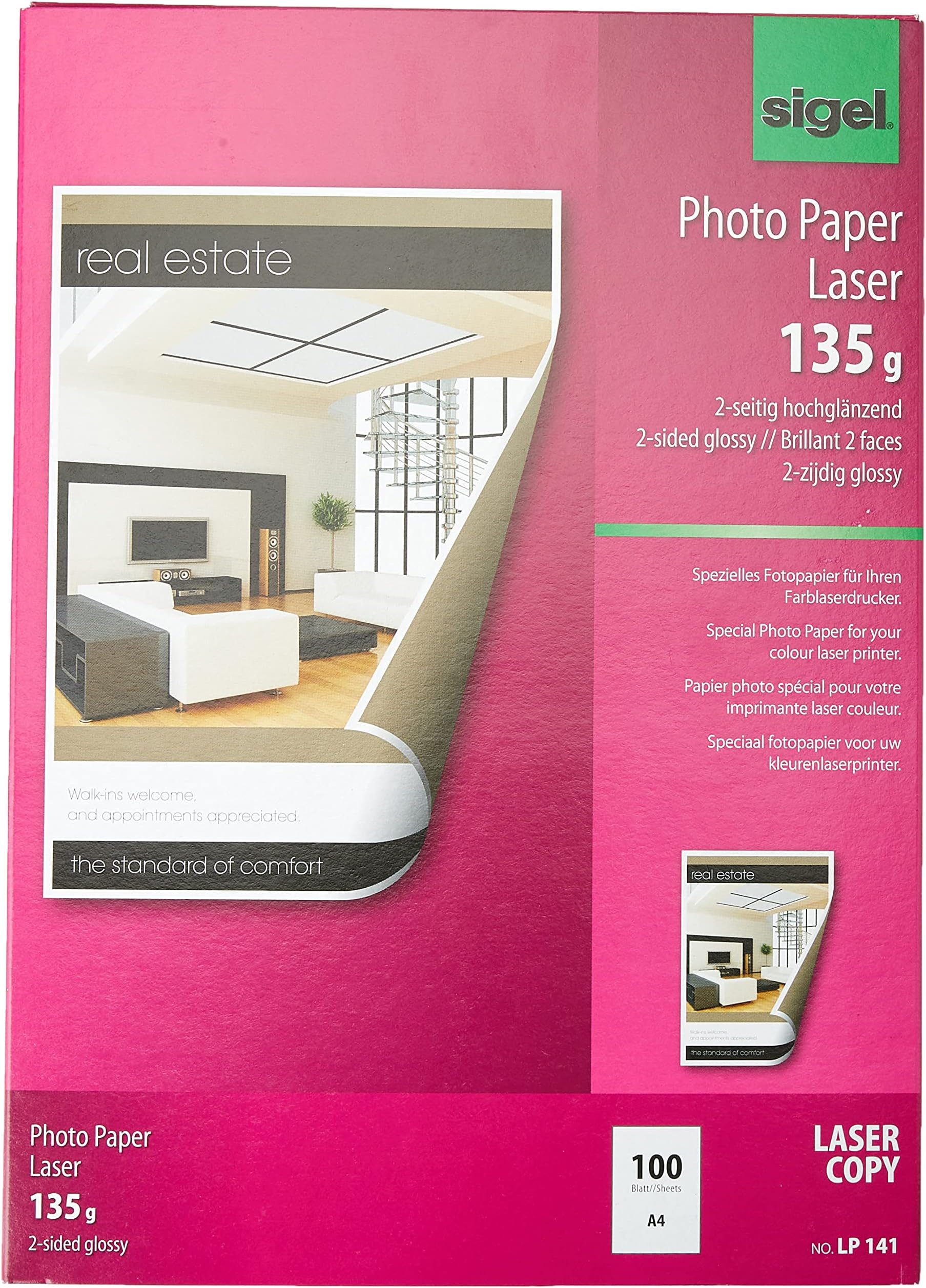 SIGEL LP142 Photo Paper for Colour Laser/ Copier, A4, White, 170gsm ...