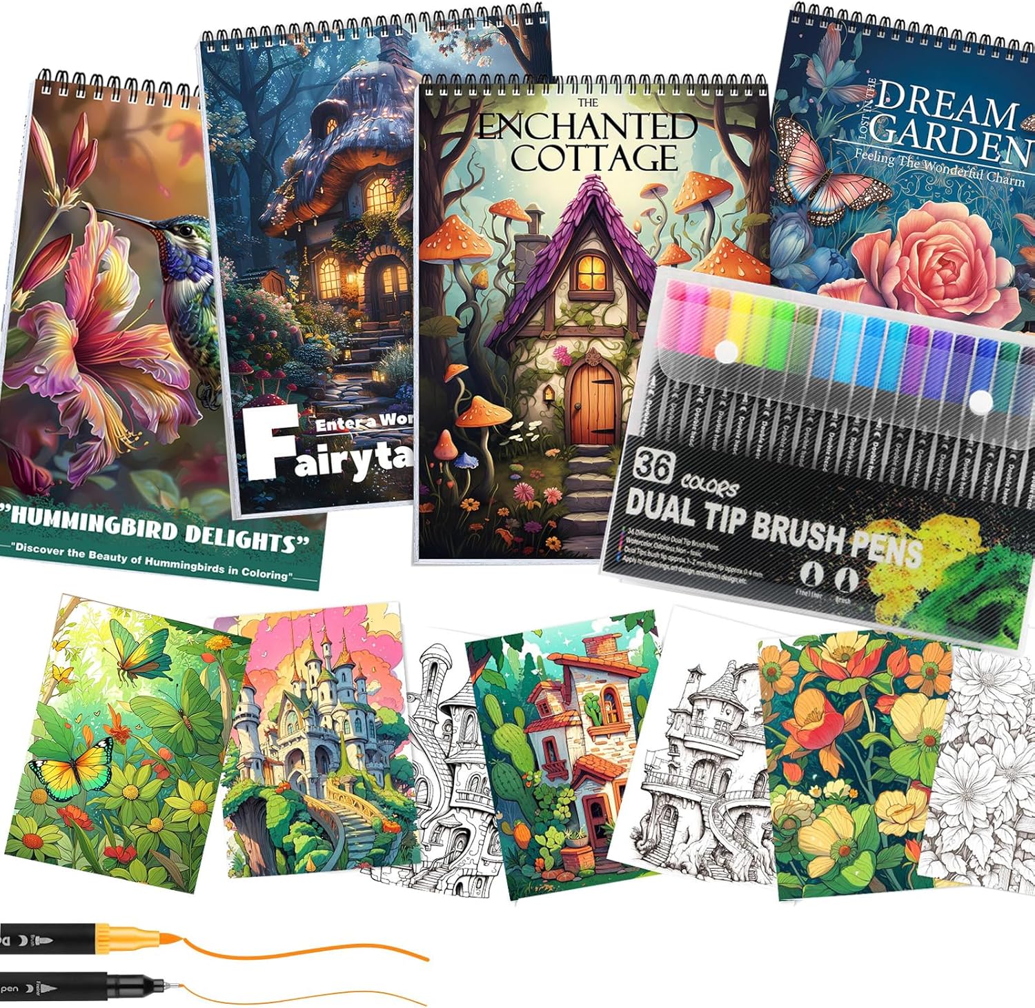 Amazon.com: 4Pcs Adult Coloring Book for Women Relaxation, 36 Colors ...