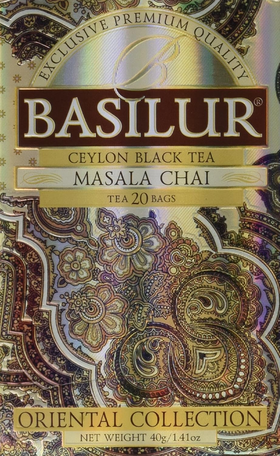 Amazon.com : Basilur Oreintal Foil Enveloped Tea Bags, Masala Chai, 20 ...