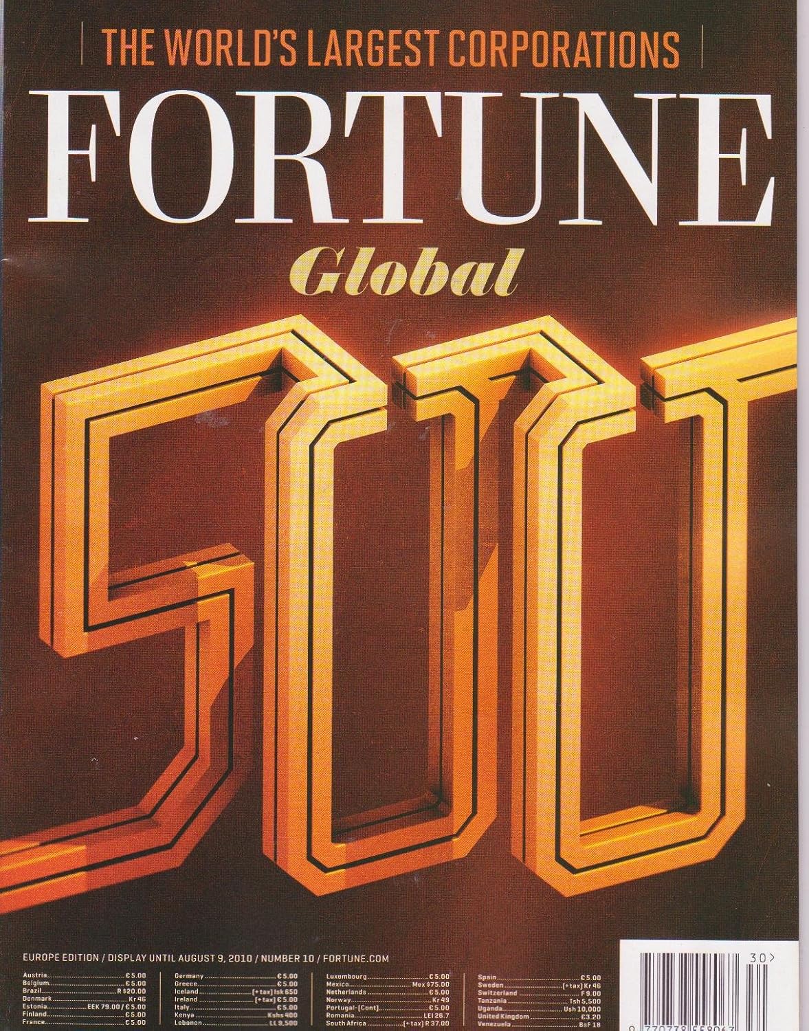 Fortune Global 500 Magazine August 2010 (The World's Largest ...