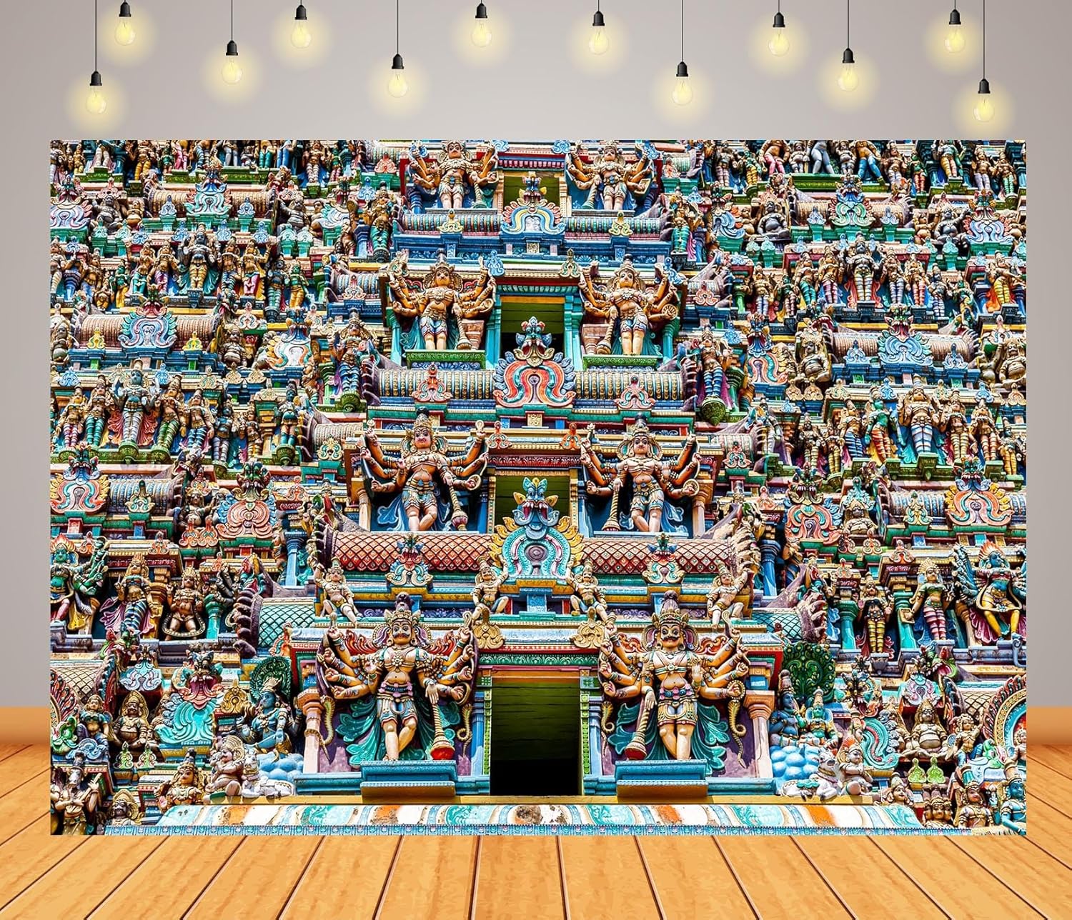 Amazon.com : BELECO 5x3ft Fabric Colorful Hindu Temple Backdrop ...