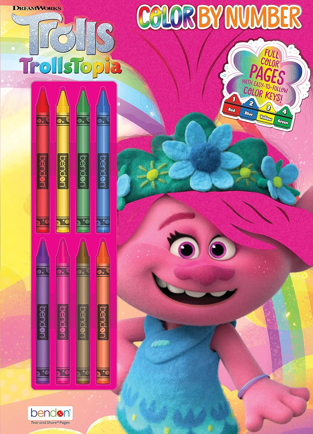 Amazon.com: Trolls DreamWorks Trolltopia 32-Page Color by Number ...