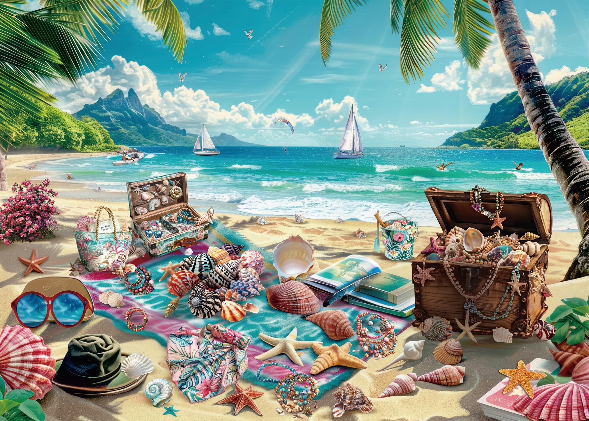 Amazon.com: Summer Beach Seashell Puzzle Collection for Adults 1000 ...