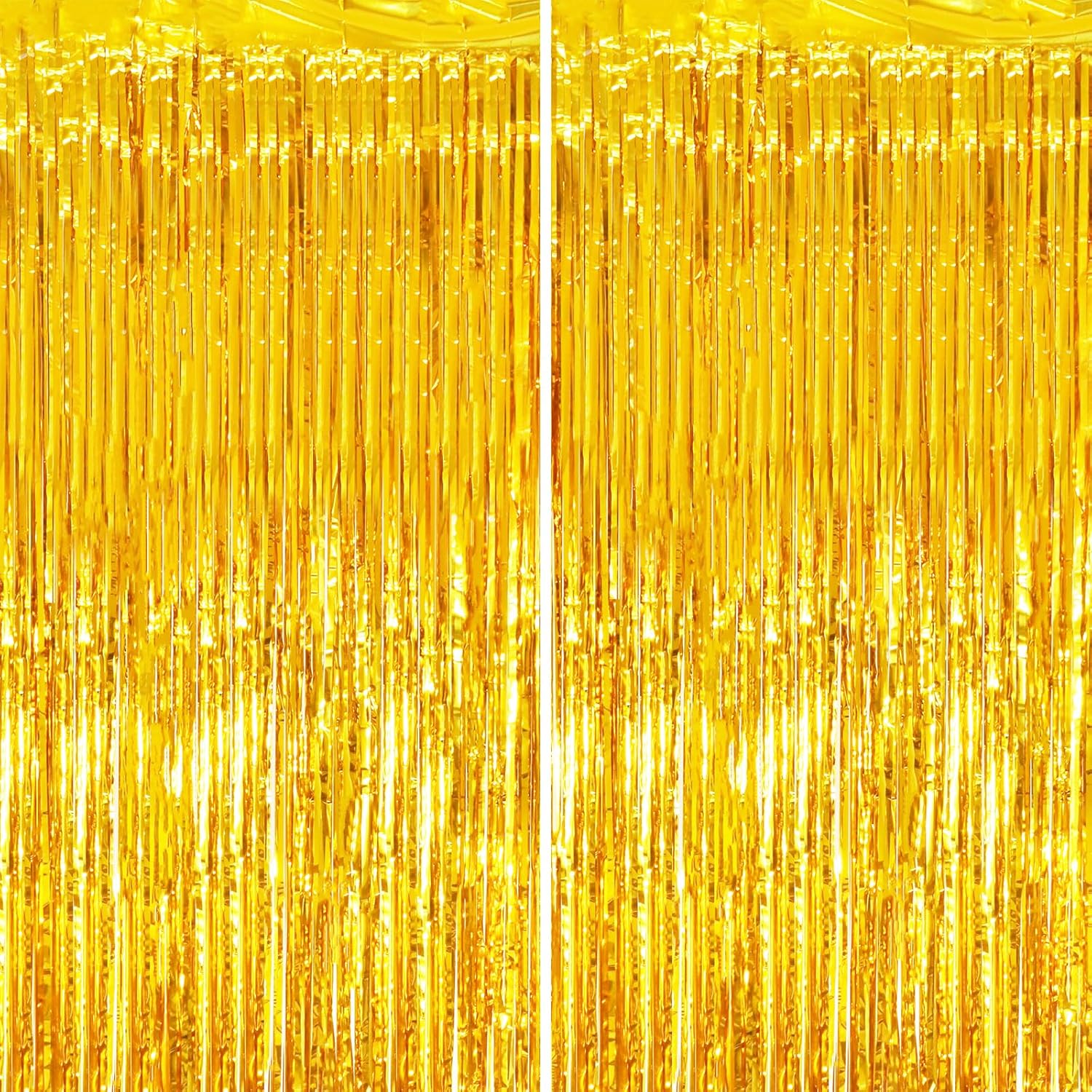 Amazon.com: Voircoloria 2 Pack Gold Tinsel Foil Fringe Curtains, Gold ...
