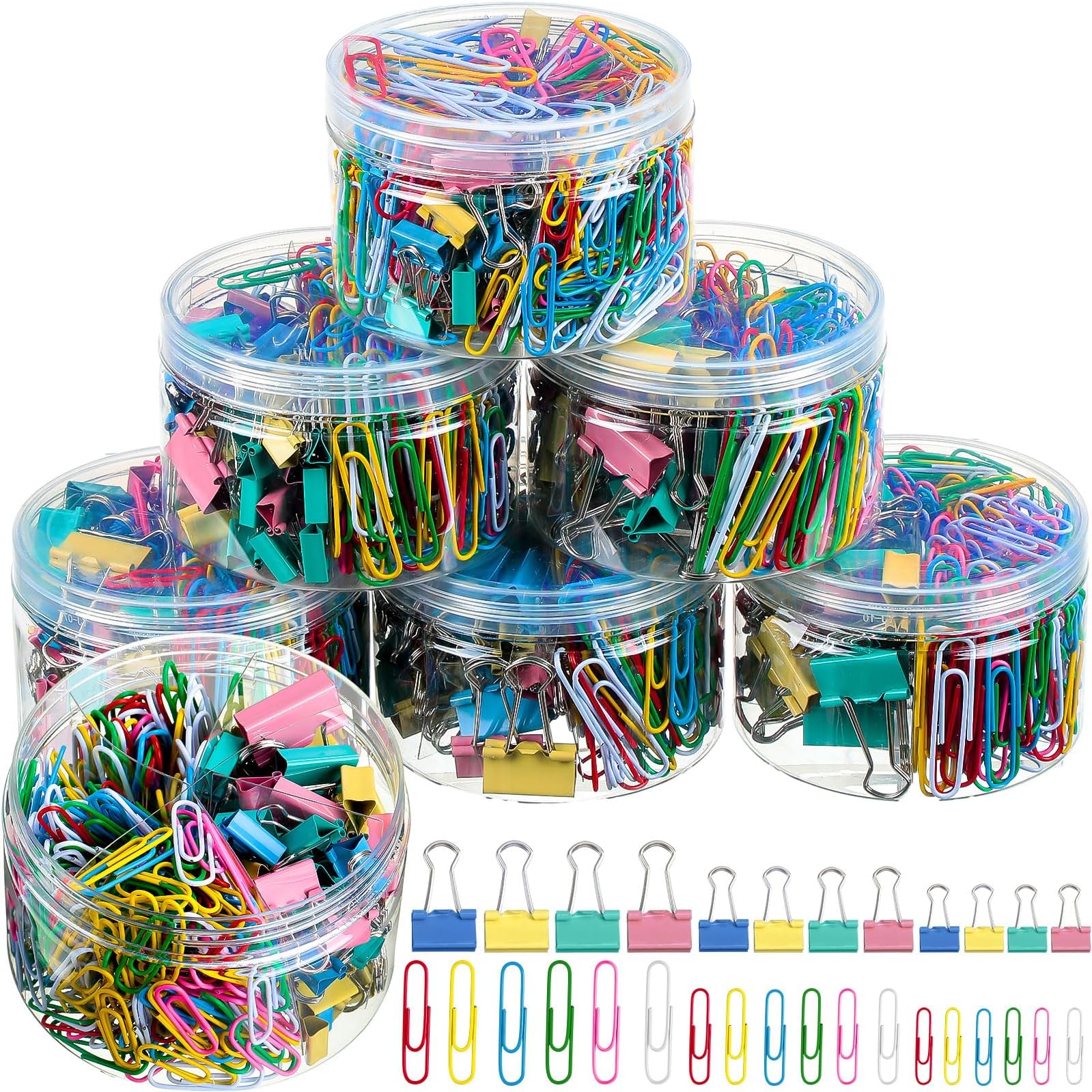 Amazon.com : Seajan 2040 Pcs Paper Clips Binder Clips Set Assorted ...