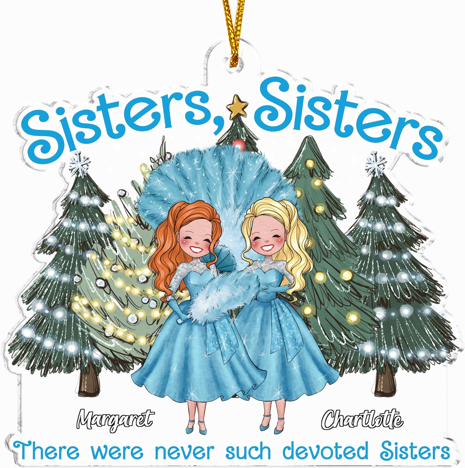 Amazon.com: Gossby Personalzied Sisters Sisters Christmas Ornament 2024 ...