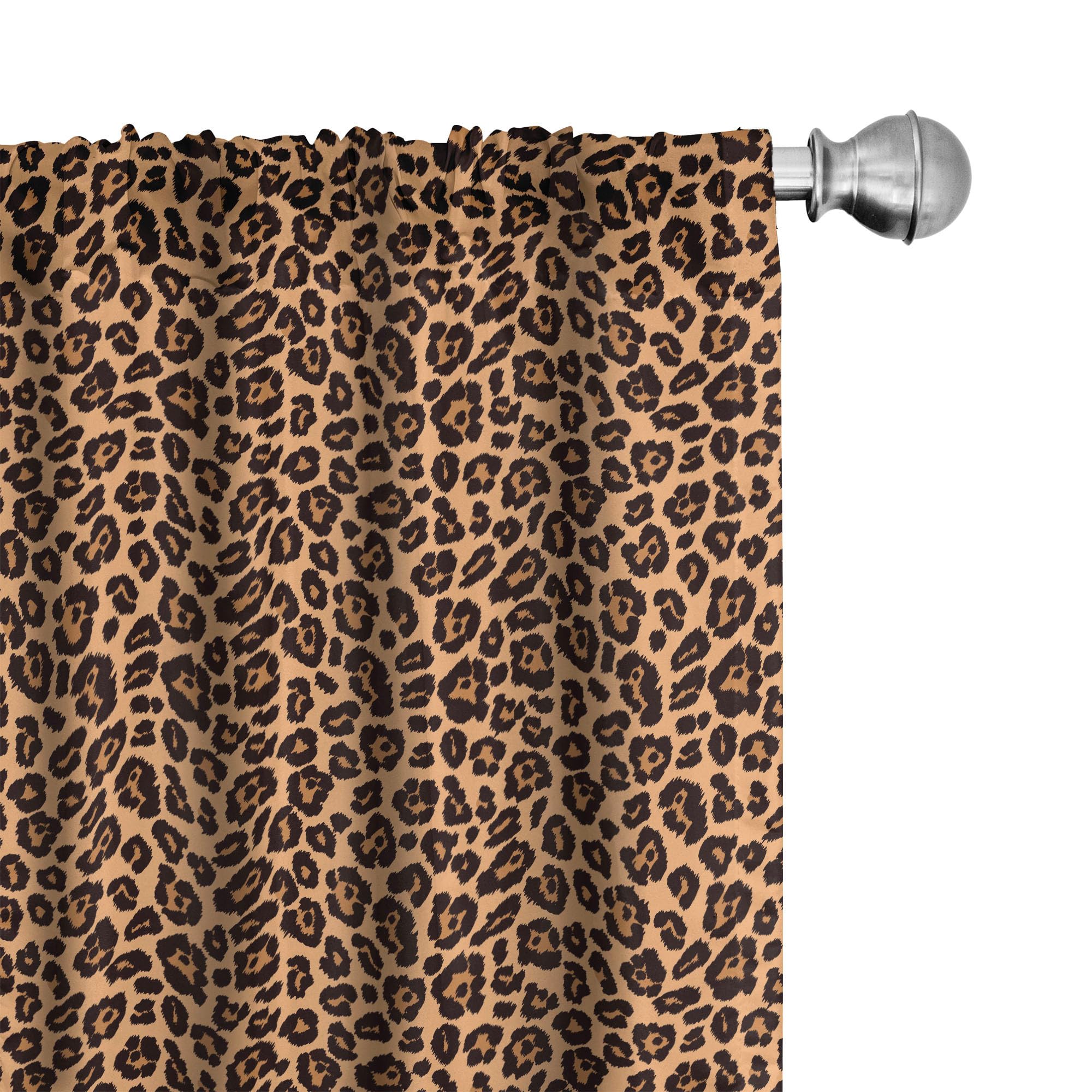 Amazon.com: Ambesonne Leopard Print Window Curtains, Orange Color ...