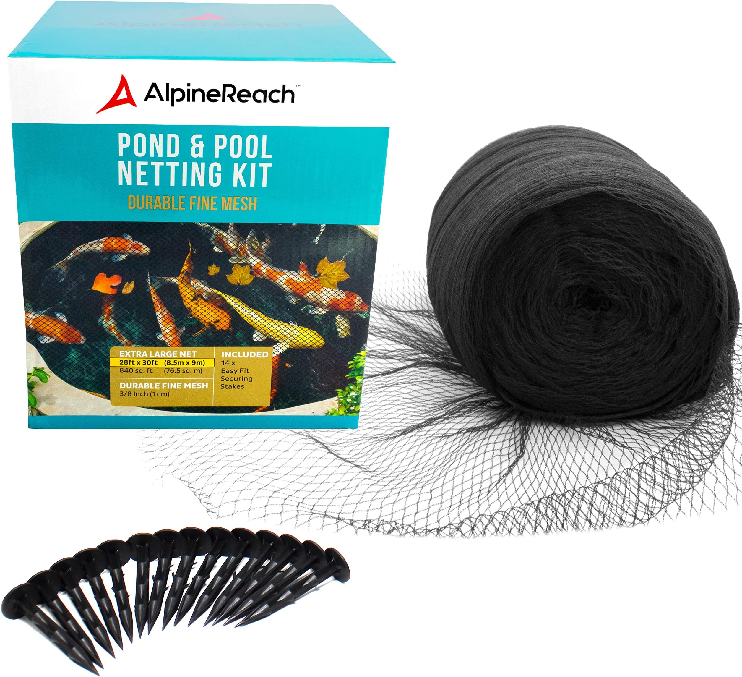 Amazon.com : AlpineReach Koi Pond Netting Kit 40 x 40 ft Black Heavy ...