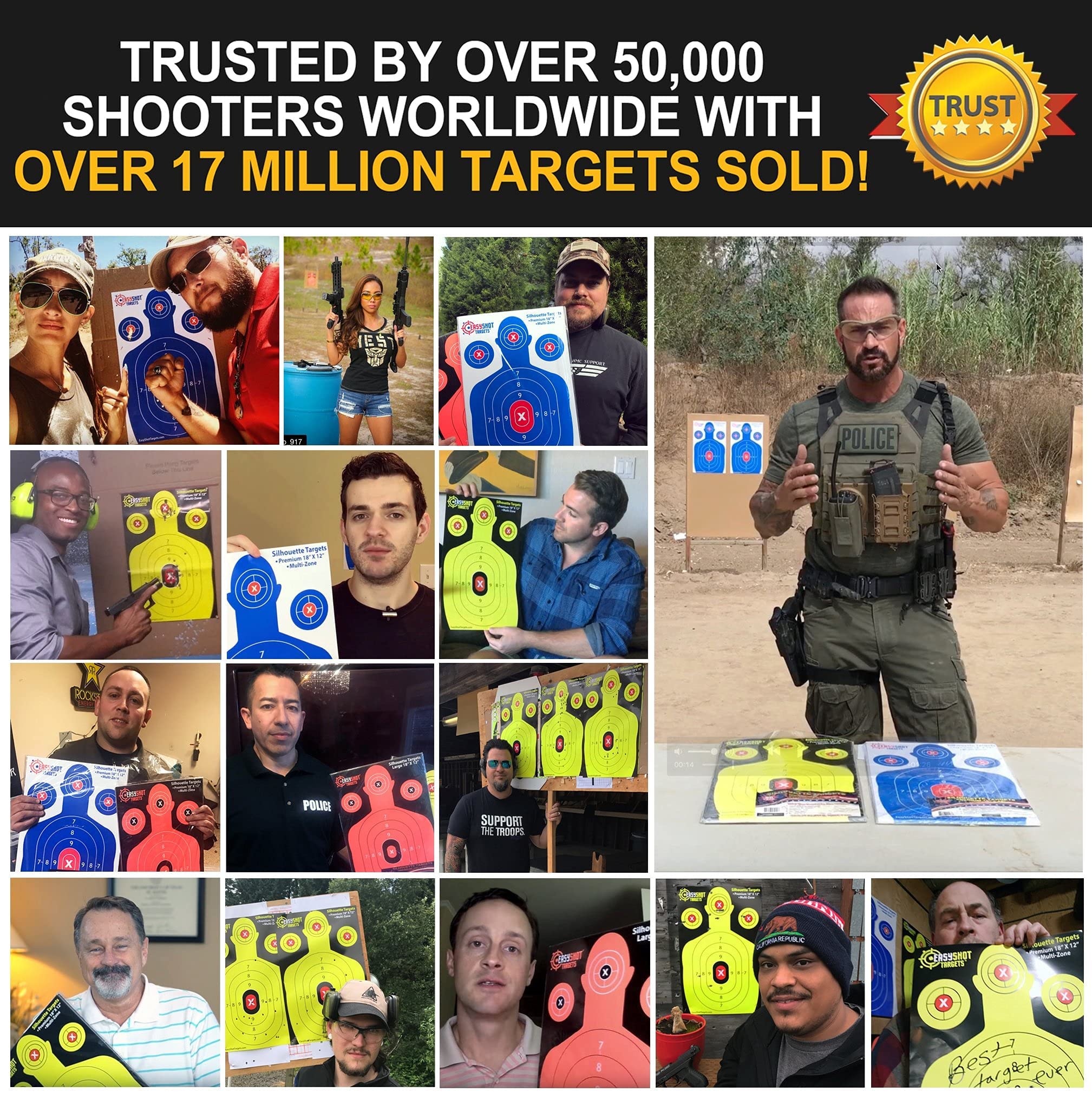 Buy EasyShot Targets Shooting Targets 18 x 12inch Targets Highly ...