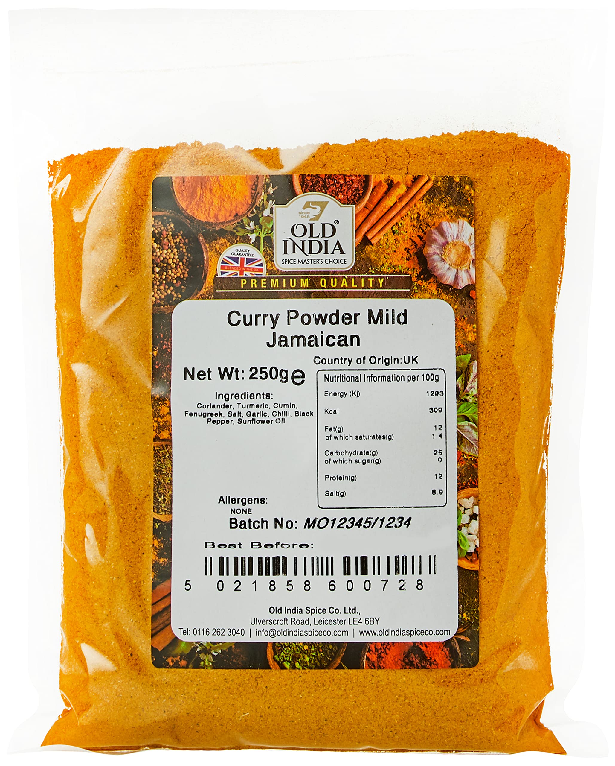 Old India Curry Powder Mild Jamaican 250g : Amazon.co.uk: Grocery
